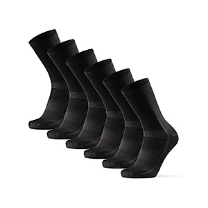 DANISH ENDURANCE 3 Pack Cycling Socks, Breathable Crew Bike Socks, Men & Women, Black, Medium