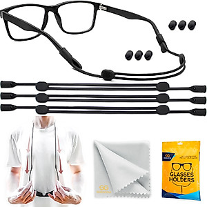 SIGONNA Eyeglass Strap Holder String - Adjustable Eye Glasses Holders Around Head - No-Tail Sunglasses Holder Glasses Strap for Men Women - Glasses Lanyard String - 3 Cords