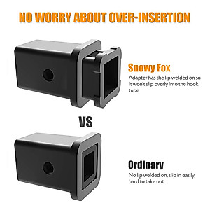 SnowyFox Heavy Duty Hitch Receiver Reducer 2-1/2 (Class V) to 2 inches (Class III and IV) Hitch Adapter Convertor Towing Mount Sleeve Extender for Bike Rack Cargo Carrier