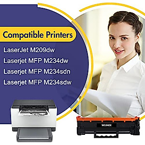 134X 134A Toner Cartridges 1-Pack High Yield (with Chip) Compatible Replacement for HP 134X W1340X 134A W1340A for HP M209dw MFP M234dw M234sdn M234sdw Printer Ink Black