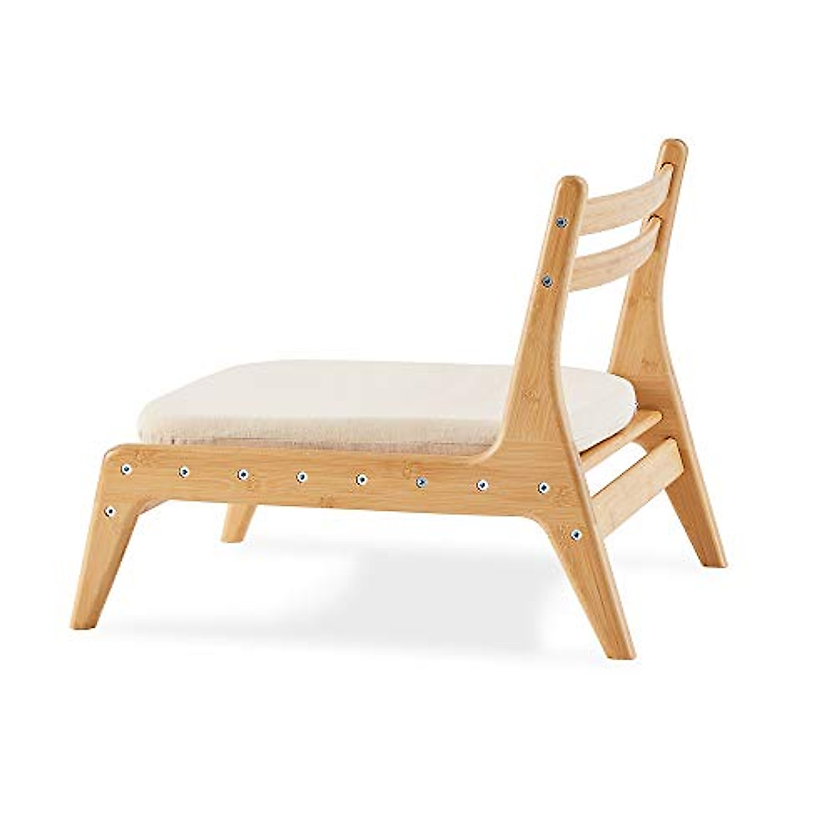 CENZEN Bamboo Floor Chair for Sitting on The Floor Unique Janpanese Meditation Chair Seat with Cushion for Living Room Balcony Chair Accent Furniture, Large
