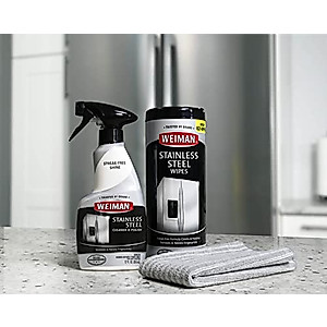 Weiman Stainless Steel Cleaner and Polish - 12 Ounce (2 Pack) - Removes Fingerprints, Residue, Water Marks and Grease from Appliances - Refrigerators Dishwashers Ovens Grills - 24 Ounce Total