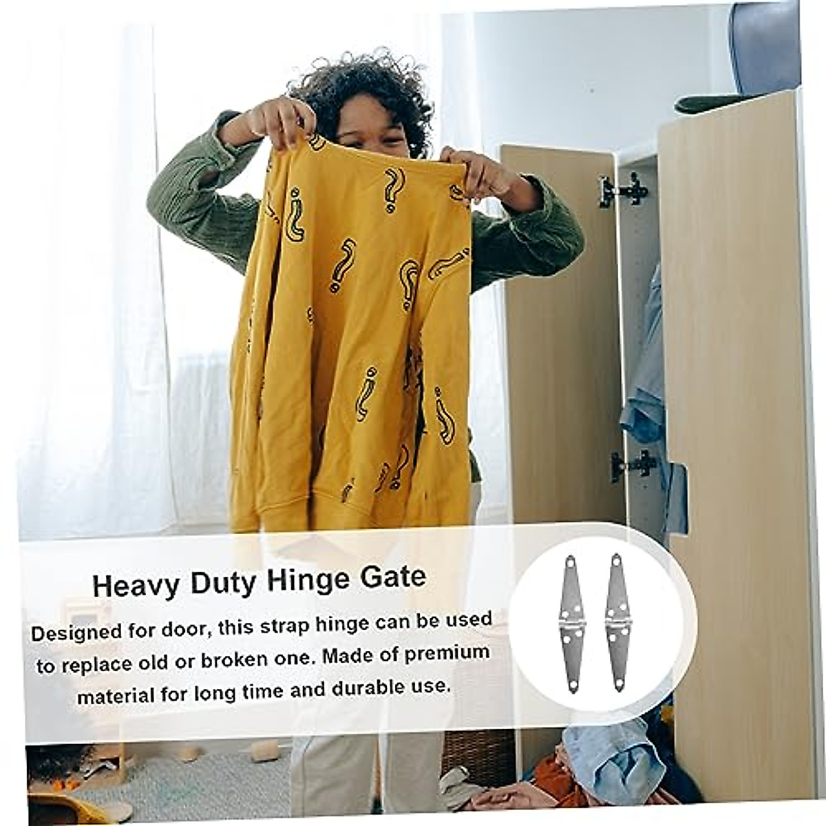 ULTECHNOVO 2pcs T-Hinge Fence Gate Hinges Heavy Strap Hinge Fence Hinges Heavy Duty Strap Hinges Galvanized Strap Hinges Shed Door Hinges Barn Shed Hinges Iron Door Hinges Abs Box Wood Fence