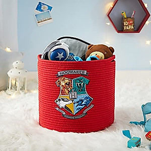 Idea Nuova Harry Potter Hogwarts Rope Storage Organizer Bin, 15" H x 14" W