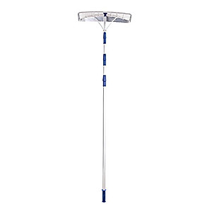 Snow Joe RJ205M Twist-N-Lock Telescoping Snow Shovel Aluminum Roof Rake, 21'