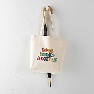 CafePress Dogs, Books And Coffee Tote Bag Canvas Tote Shopping Bag