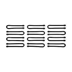 Nite Ize Original Gear Tie - 6-Inch Reusable Rubber Twist Tie - Reusable Gear Ties - Electric Cord Organizers - Twist Ties for Cords - Reusable Zip Ties - Black, 6-Inch, 12 Pack