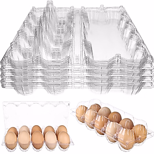 Egg Cartons 50 Packs with Holds up to 12 Eggs Securely, Reusable Perfect for Family Pasture Farm Markets Display, for Refrigerator, Storage, Family, Chicken Farm, Market, Camping (10 Eggs(50pcs))