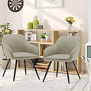 annjoe Faux Suede Accent Chair Arm Chairs Living Room Chairs Leisure Chair Upholstered Chair with Metal Legs Set of 2 for Home Kitchen Office Bistro Cafe