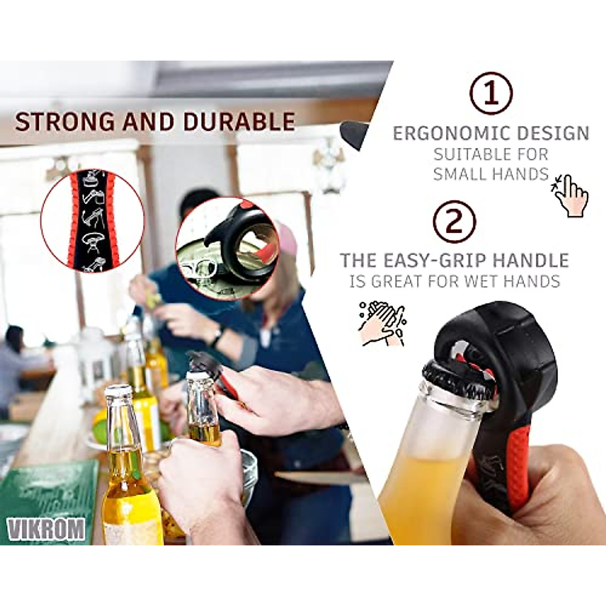 Silicone Jar Opener Gripper Pad - 3Pcs Nonslip Bottle Opener Rubber Jar Opener Gripper Pad Kitchen Set Jar Openers for Seniors Hand Can Opener Kitchen Gadgets - Handle Can Opener Multi Purpose Opener