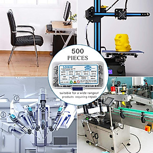 SZHKM 500pcs M3 Nuts and Bolts Assortment Stainless Steel Machine Screws Metric M3 Screws and Nuts Set Hex M3 Bolt Kit with Wrench