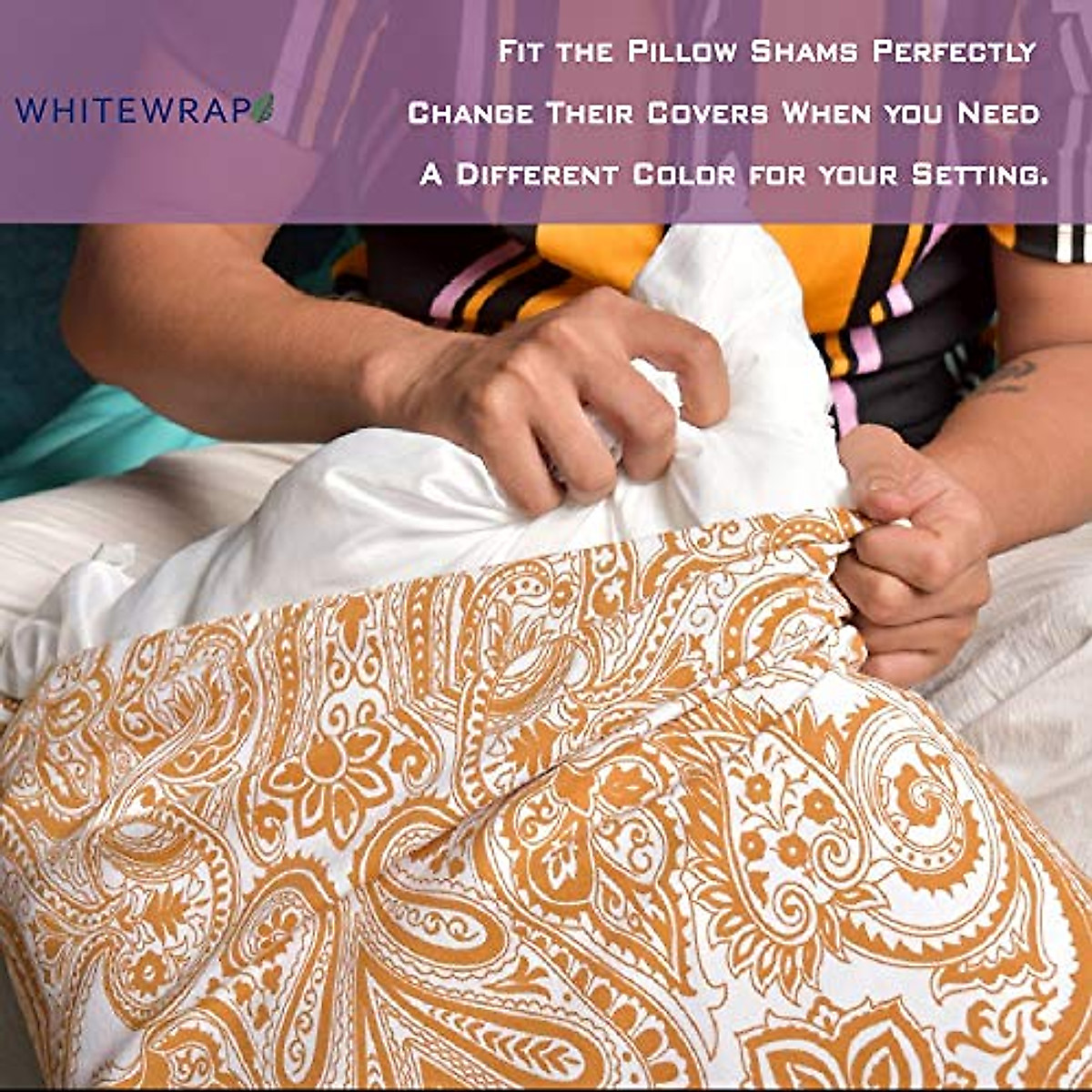 WHITEWRAP 20"x20" Set of 2 Throw Pillow Insert Decorative Polyester Filling Premium Hypoallergenic Sham Stuffer Square Couch - White