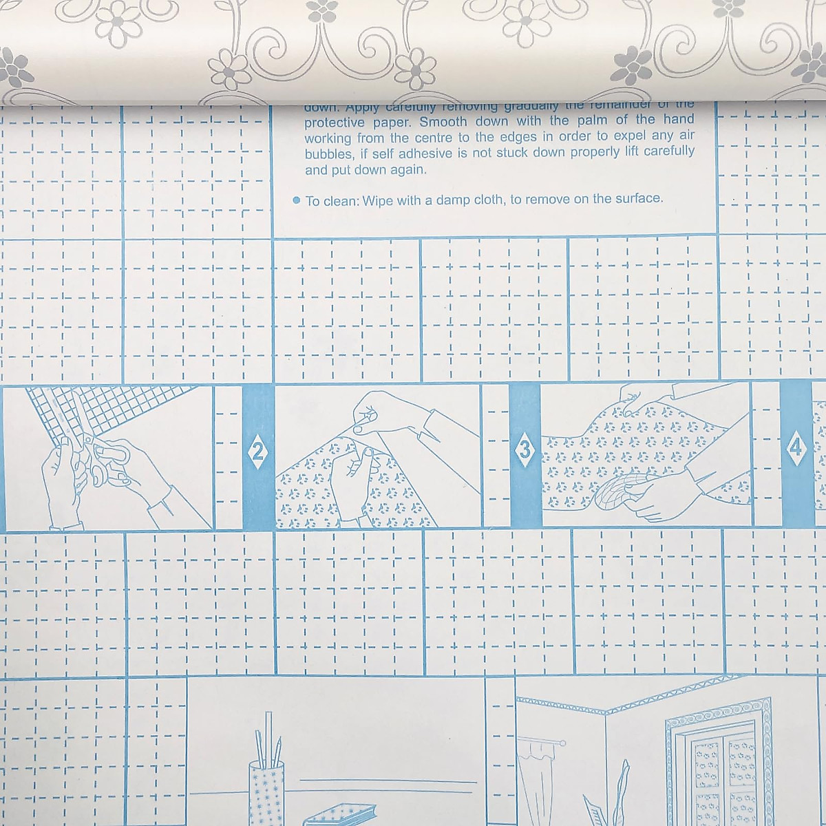 Yifely Victoria Style Self-Adhesive Shelf Drawer Liner Removable Countertops Protective Paper 45x300cm