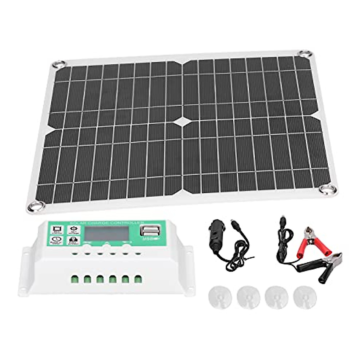 Solar Panel Kit Photovoltaic Panel 40A Controller 40W Dual Outdoor 18V Flexible Charge Controller Port with Usb Silicon Module for Monocrystalline Power Bank Controller Rated