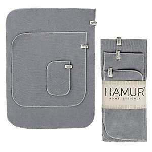 HAMUR Kitchen Dish Drying Mat 3-Set, Super Absorbent Drainer Mats for Kitchen Counter, Multiuse Draining dishes Pad with cleaning rug & dish sponge, under dish rack & sink pad