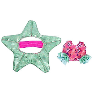 Nerlie Neonate Aquanerlie Aquamerito Clothing Wear - Shiny Polka Green & Pink Deep Sea Motiff Starfish onesie Dress and Headbanded Mask - KSI-Merito Glu Glu by Distroller