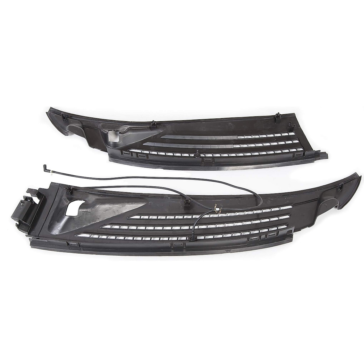 ECOTRIC Pair Front Cowl Panel Grille Vents Windshield Wiper Set w/Seals Compatible with 2009-2014 Ford F150 Replace # BL3Z15022A68A & BL3Z15022A69A Passenger Driver Side