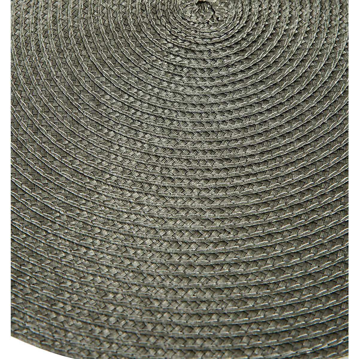 BAOFIN Round Braided Placemats Set of 6, Table Mats for Indoor and Outdoor Dining Table, Washable Woven Non-Slip Placemats, 15 inches (Gray)