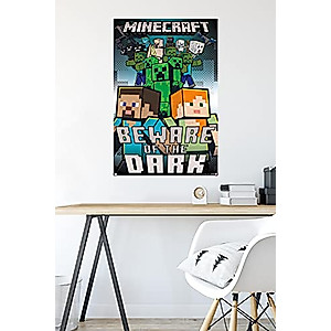 Trends International Minecraft-Beware of The Dark Wall Poster, 22.375" x 34", Unframed Version