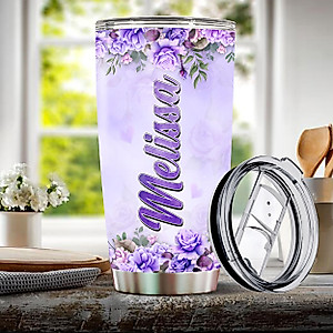 WONWIX Personalized Dolphin Tumbler Customized Name Dolphins Coffee Mug Gifts For Women Girls Custom Water Bottle Mugs 20oz Gift For Adults Christmas Birthday Insulated Stainless Steel Cup With Lid