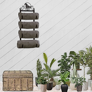 Rustic Metal Horse Towel Roll Wall Rack - Western Farmhouse Country Bathroom Décor