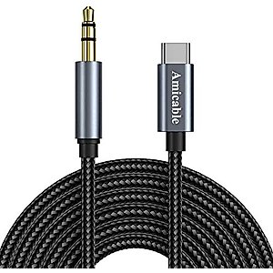 USB C to 3.5mm Audio Aux Cable,Amicable 3.5 mm Male to USB C Male Cable Car Audio Cable,Support Car/Home Stereo/Speaker/Headphones Adapter for Samsung Galaxy, Google Pixel, OnePlus,iPad More 3.3ft