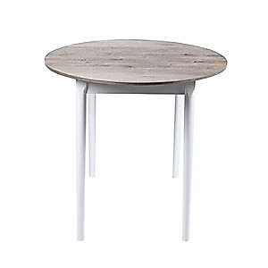 FurniutreR 63 Inches Farmhouse Oval Mid Century Modern Solid Legs for Restaurant Living Room, 35.4" D x 63" W x 30.1" H Dining Table, Large, White