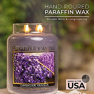 A Cheerful Giver - Lavender Vanilla Scented Glass Jar Candle (24 oz) with Lid & True to Life Fragrance Made in USA