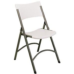 Office Star Resin Furniture for Indoor or Outdoor Use, 4-Piece Set, Folding Chairs Light Grey