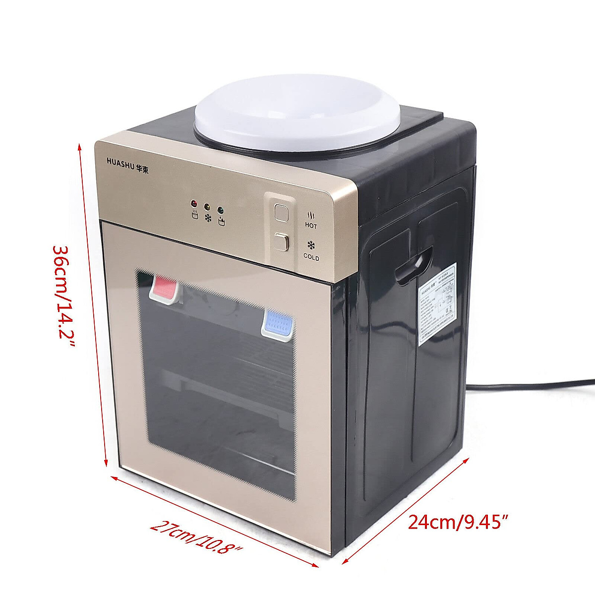 Top Loading Water Cooler Dispenser, 5 Gallon Countertop Cold and Hot Water Dispenser, for Home and Office Use