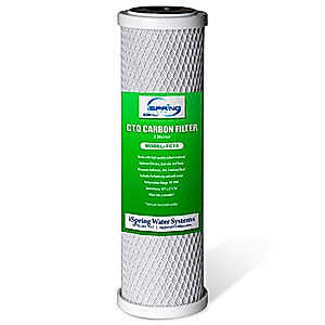 iSpring FC15 5 Micron 10" Replacement CTO Carbon Block Water Filter Cartridge for Under Sink Reverse Osmosis RO Filtration System,10" x 2-1/2", White