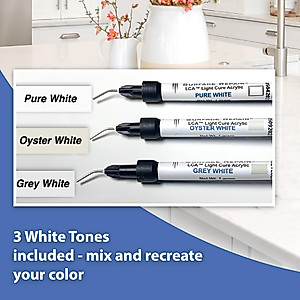 White Tones - Quartz Countertop Repair Kit White - Quartz, Marble, Granite, Acrylic, Porcelain Countertop Chip Repair Kit - White Quartz Chip Repair Kit - HIMG Surface Repair