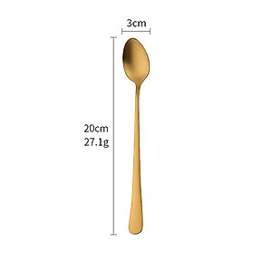 MINGYU 7.87-Inch Ice Tea Spoons Long Handle, Stainless Steel Ice Cream Spoon Matte Finish Colorful Cocktail Stirring Spoons Set of 12, 6