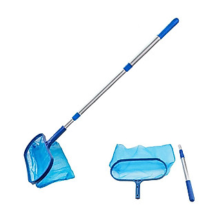 Ahn'Qiraj Pool Skimmer Net with Pole, Pool Net Fine Mesh with Telescopic Pole Leaf Skimmer Mesh (Dark Blue)