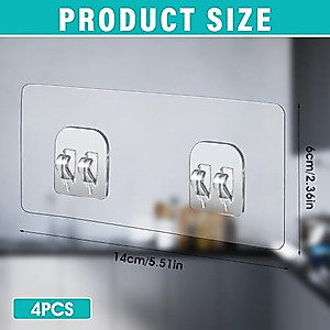 WY LIGHTING LEVEL 4 Pack Shower Caddy Adhesive Replacement, Strong Adhesive Sticker Hooks for Corner Shower Caddy Bathroom Shelf Basket Soap Dish Hanging Hooks Kitchen Accessories No Drilling