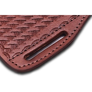 LH LIMASSOL Leather Knife Sheath, Slanted Pancake Sheath, Tooled Leather Sheath, Belt Sheath,Trapper Knife Sheath, Cow Boy Bull Cutter Knife Leather Sheath 100% Real Leather and Exotic Cow Hide Sheath