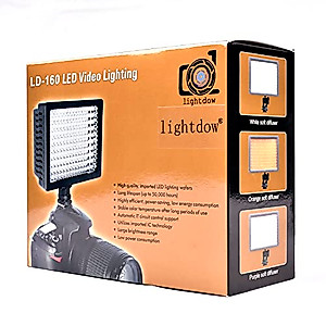 Lightdow LD-160 Ultra High Power Dimmable 160 LED Bulb Video Light for Canon Nikon Sony DSLR Camera