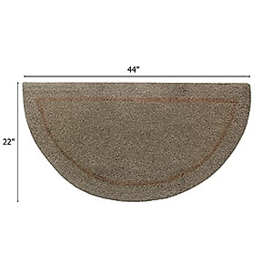 COTTON CRAFT Pure Wool Fireplace Rug - Half Moon Hearth Area Rug Carpet - Fire Resistant Hand-Tufted Fireplace Mat - Entryway Cabin Kitchen Anti Fatigue Half Round Accent Rug - 22 X 44 - Natural Tan