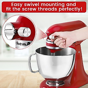 Attachment Knob Thumb Screws for Kitchenaid Stand Mixers and Kitchen Aid Accessories. Hub Screw Accessory Replacement x 2 pcs, Metallic Silver