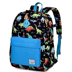 VASCHY Dinosaur Backpack for Boys, Kids Water Resistant Lightweight Backpack for Toddlers Daycare Preschool Blue