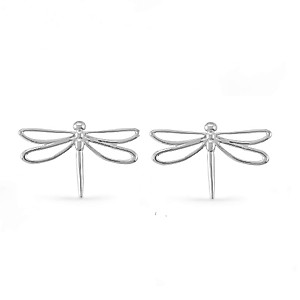 Boma Jewelry Sterling Silver Large Dragonfly Stud Earrings