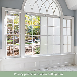 Privacy Window Film, HOMIDEK Frosted Glass Window film,Sun UV Blocking Static Cling Removable Frosting Window Tinting Film for Bathroom, Home,Office,Non-Adhesive(17.5"x78.7")