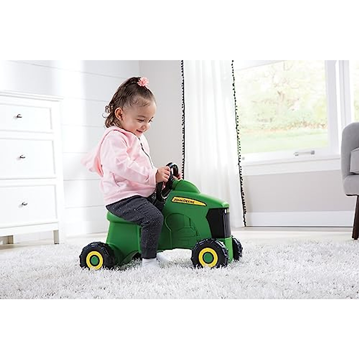 John Deere Sit 'N Scoot Activity Tractor Toy - John Deere Tractor - Ride On Toys - 20 x 9.8 x 16.15 inches - Toddler Toys Ages 2 Years and Up Green