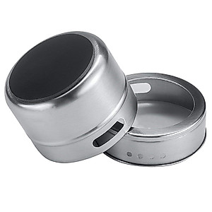 Bekith 20 Pack Stainless Steel Magnetic Spice Tins, Storage Spice Containers, Clear Top Lid with Sift and Pour, Magnetic on Refrigerator and Grill, 120 Spice Labels