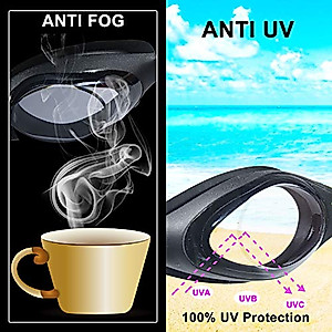 PHELRENA Kids Swim Goggles with Earplugs Nose Clip, Swimming Goggles with Anti-UV, Anti-fog Lenses