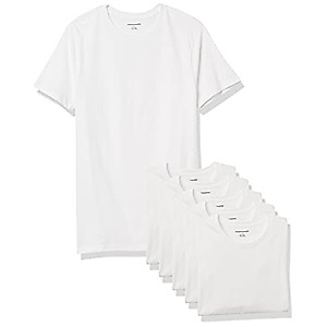 Amazon Essentials Men's Crewneck Undershirt, Pack of 6, White, X-Large