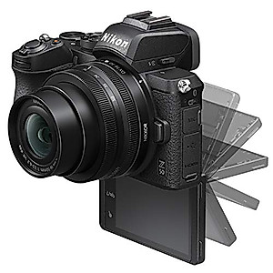 Nikon Z50 Mirrorless Digital Camera 20.9MP W/Nikkor Z 16-50mm Lens + Shot-Gun Microphone + LED Always on Light+ 64GB Extreme Speed Card, Gripod, Case, and More (26pc Video Bundle)