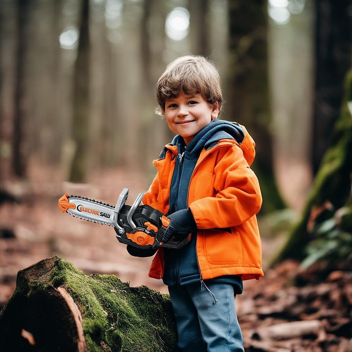 Pairez Toys Toy Chainsaw for Kids, 19PCS Pretend Play Tools Set, Toy Home Tools Kit, Electric Chain Saw with Realistic Sounds, Outdoor Gardening Toys, Birthday Gifts For Boys & Girls Age 3 4 5+