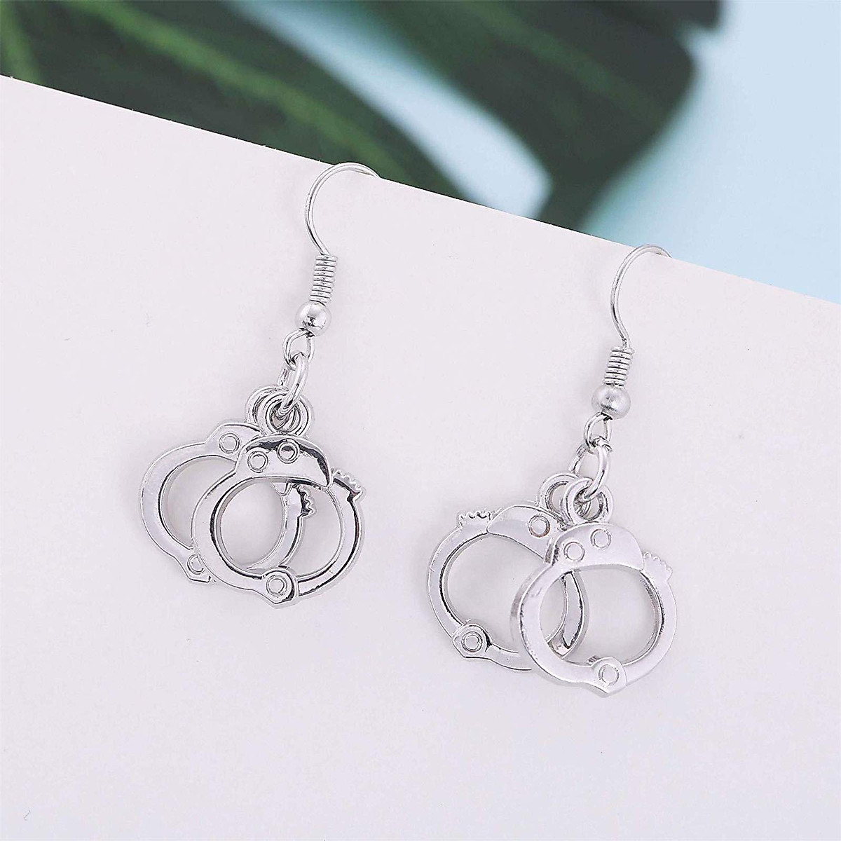 Cute Handcuffs Shape Dangle Earrings Punk Trendy Handcuffs Drop Earrings for Women Jewelry