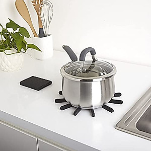 Umbra 1010039-040 Fanfare Silicone Trivet (Set of 2) Black,4.1 x 2.9 x 0.5